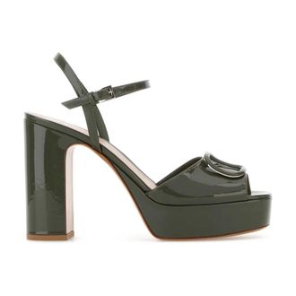 Valentino Garavani Femme, Chaussures, Vert, Taille: 35 EU VLogo Signature Platform Sandal