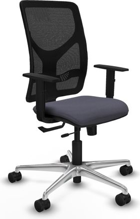 Piqueras y Crespo Stuhl aus Netzgewebe mit 1D-Armlehnen, h&ouml;henverstellbare Lendenwirbelst&uuml;tze, ausgestattet mit Syncro/Traslack und Schneideschaum. Mit Rollen von 65 mm