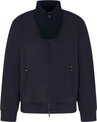 Emporio Armani Homme, Sweatshirts et sweats &agrave; capuche, Bleu, Taille: M SweaT-shirt zipp&eacute;