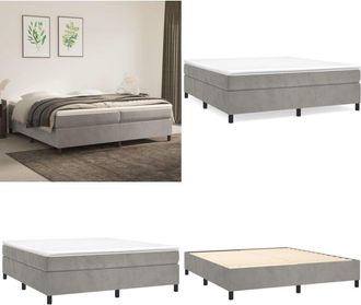 vidaXL Bettgestell ohne Matratze Hellgrau 200x200 cm Samt - Samtbett - Doppelbett - Boxspringbetten - Bettenrahmen - Hellgraues Bett - Home & Living