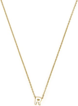 Luxenter Alphabet-Halskette mit 18-kar&auml;tigem Gold - Buchstabe R, Mediano, Metall, Ohne Edelstein