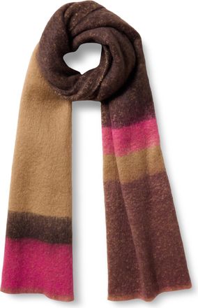 Amazon Essentials Damen Schal in gebürsteter Textur, Neonrosa/Dunkles Kastanienbraun, Einheitsgröße