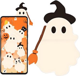 Generic Mini-Telefonfigur - Halloween Ghost Smartphone Figur Peel and Stick | Kleines dekoratives Modell f&uuml;r das Armaturenbrett des Handy-Tablets