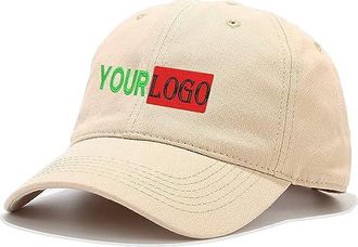 Generic Casquettes de baseball souples personnalisées pour homme et femme, casquette de baseball réglable avec logo et texte brodé, Lin., M-XL