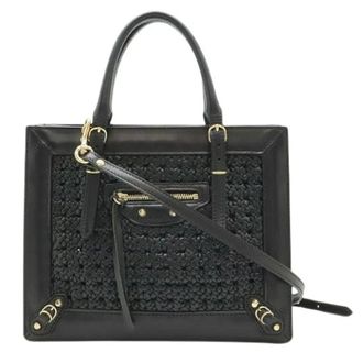 Balenciaga Pre-owned Papier Mini Leather 2way Bag - - Pre-owned - Damen - Schwarzk - ONE SIZE