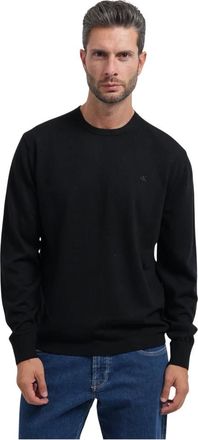 Calvin Klein Pull classique en laine m&eacute;rinos - Homme - Pulls - Noir - Taille: 2XL
