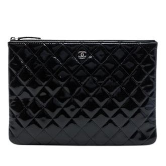 Chanel Pre-owned Gesteppte Lackleder Clutch - - Pre-owned - Damen - Schwarzk - ONE SIZE