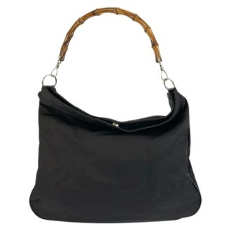 Gucci Pre-owned Sac bandouli&egrave;re en nylon bambou - Femme - Pre-owned - Noir - Taille: ONE Size