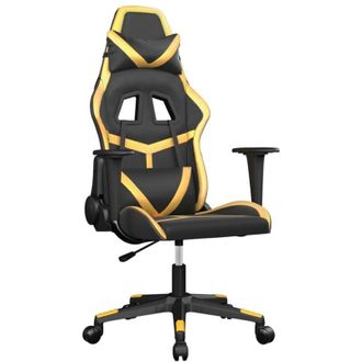 vidaXL Gaming-Stuhl Schwarz und Golden Kunstleder Vidaxl