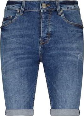 Deeluxe Bermuda Kurt Homme Adulte En Denim, Coupe Slim, Style Décontracté Et Tendance, Avec Braguette À Fermeture Éclair, 5 Poches, Idéal Pour LÉté, Couleur S