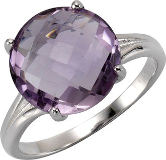 Zeeme Gemstones Ring Silber 925 rhodiniert mit echtem Amethyst 12mm
