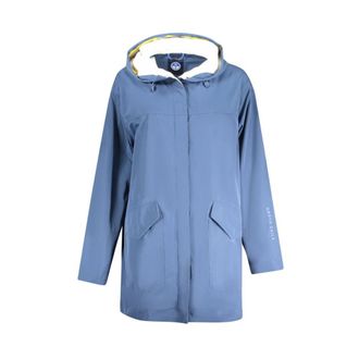 North Sails Blaue Parka Jacke mit Kapuze und Print - - Coats - Damen - Blau - S