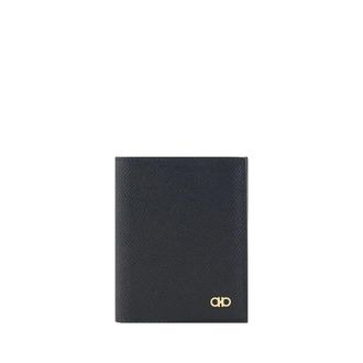 Ferragamo Lederkartenhalter mit Metallplakette - - Accessories - Herren - Schwarzk - ONE SIZE