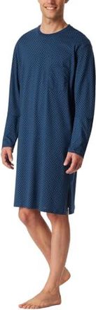 Schiesser Herren Nachthemd Lang-Bigshirt-Sleepshirt-Baumwolle-Comfort Essentials Chemise de Nuit, Bleu Atlantique 182022, 52 Hommes