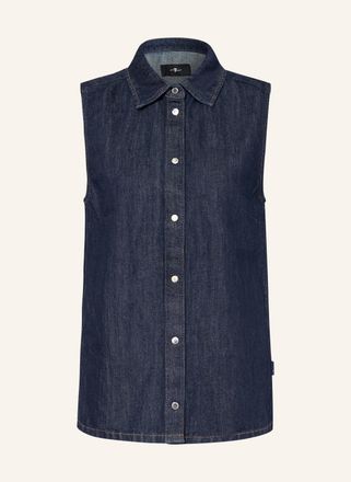 7 For All Mankind Jeansweste Blossom Mit Leinen blau