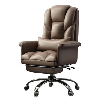 Generic Ergonomischer Chefsessel mit Fu&szlig;st&uuml;tze, drehbar, aus PU-Leder, 360&deg; drehbare Rollen, einfache Montage