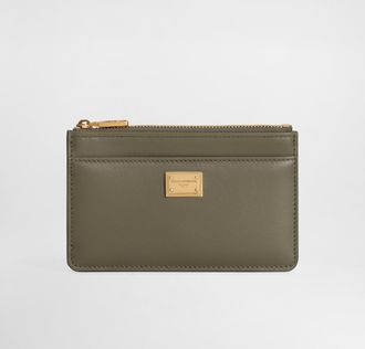 Dolce & Gabbana Plong&eacute; Calfskin Card Holder - Frau Geldb&ouml;rsen Und Kleinlederwaren Green Onesize