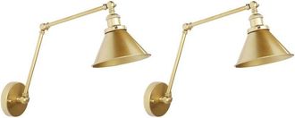 Beliani Wandlampe 2er Set NARVA verstellbar Metall Gold