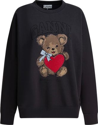 Ganni Femme, Sweatshirts et sweats &agrave; capuche, Noir, Taille: 40 FR Bear SweaT-shirt