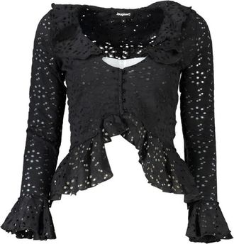 Desigual Femme, Blouses et Chemises, Noir, Taille: 44 FR Blouse &agrave; Manches Longues