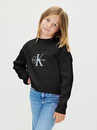 Calvin Klein Pullover Mit Logo - Ck Black - M&auml;dchen - 12 Jahre (152 cm)