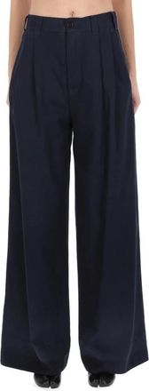Maison Margiela Femme, Pantalons, Bleu, Taille: 44 FR Wide Pantalons