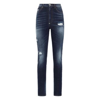 Philipp Plein Femme, Jeans, Bleu, Taille: W29 Super High Waist Jegging