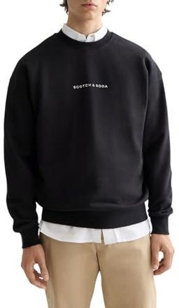 Scotch & Soda Core-Logo Front Chest Sweatshirt Maillot de survêtement, Black, L Homme
