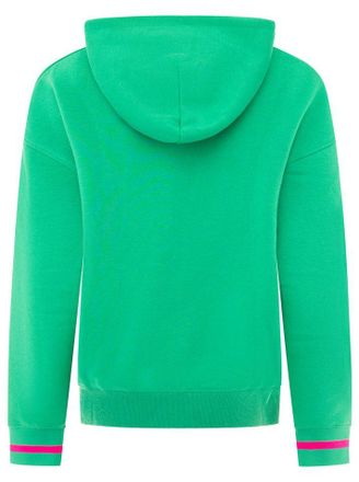 Zwillingsherz Hoodie Zwillingsherz Patches Oversize-Fit, Kapuze, gro&szlig;er Schriftzug und Patches, K&auml;ngurutasche