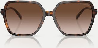 Michael Kors Jasper eckige Sonnenbrille mit braunem Glas in dunkler Havanna-Optik