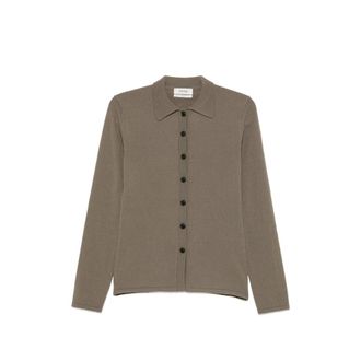 System Scarf-detail Button-up Cardigan