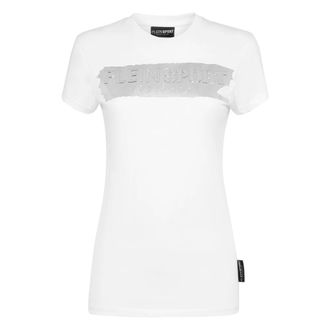 Plein Sport Femme, Tops, Blanc, Taille: 38 FR T-Shirt Col Rond