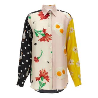 Moschino Patchwork Seidenhemd - - Blouses & Shirts - Damen - Mehrfarbig - S