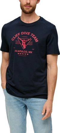 s.Oliver Baumwoll-T-Shirt mit frontseitigem Artwork-Print