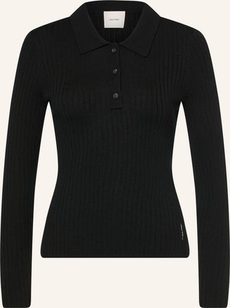 Calvin Klein Strick-Poloshirt schwarz