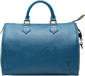 Louis Vuitton Blue Epi Speedy 35