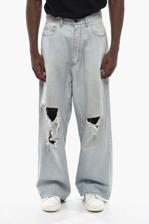 Balenciaga Distressed Wide-Leg Jeans 29cm Balenciaga