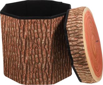 BESPORTBLE Baluue Runder Klappbarer Aufbewahrungshocker mit Deckel Multifunktionaler Sitz und Stauraumhocker f&uuml;r Eingangsbereich Schlafzimmer und Balkon Stabiler