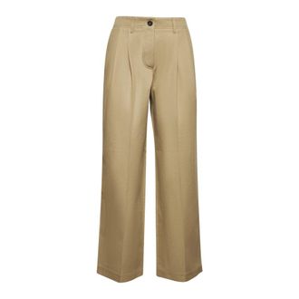 Toteme Beige Baumwollweite Beinhose - - Trousers - Damen - Beige - S