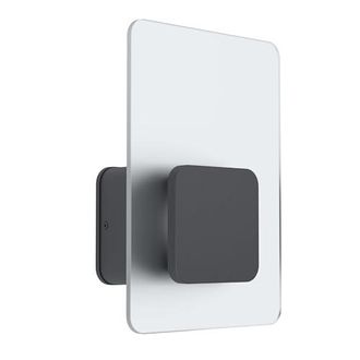 Eglo 99585 Wandleuchte EREDITA Edelstahl Kunststoff anthrazit/Glas satiniert wei&szlig; L:18 10,5 H:26cm IP44 3000K