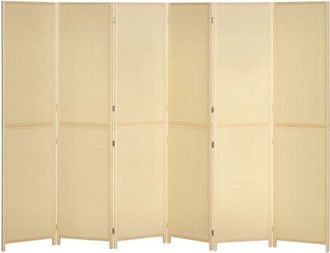 HOMCOM Paravent intérieur en Bambou 6 Panneaux 270 x 180 cm séparateur de pièce cloison de séparation Pliable - Naturel