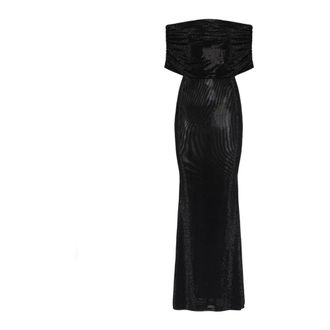 twentyfour Femme, Robes, Noir, Taille: 46 FR Abito strass Scollo a fascia drappeggiato Scollo sul retro