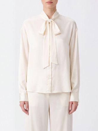 Forte_Forte Chemise slim fit en soie stretch avec col lavalli&egrave;re et manches longues