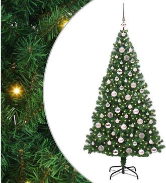 vidaXL K&uuml;nstlicher Weihnachtsbaum mit 300 LEDs mit St&auml;nder Gr&uuml;n 180 cm vidaXL
