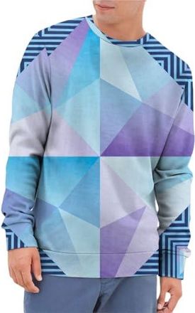 Generic Pull à col rond pour homme - Décontracté - Hiver - Automne - Manches longues - Col rond - Pull imprimé - Haut chemisier - Pull dhiver - Coupe ajustée,