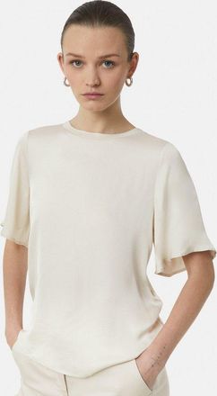 Comma Kurzarmshirt T-Shirt Satiniertes Blusenshirt im Relaxed Fit