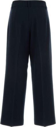 Max Mara Blu Notte Exterior: Virgin Wool Pantaloni Trousers