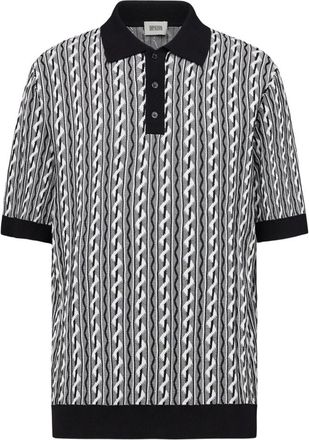 Drykorn Strick-Poloshirt in einem Baumwoll-Jaquard mit Kontrastabschl&uuml;ssen, Relaxed Fit in