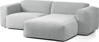 Studio Copenhagen home24 Ecksofa 1,5-Sitzer mit Longchair Grau Webstoff Saia 260 x 71 x 173cm Longchair davorstehend rechts Modern