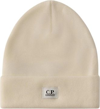 C.P. Company C.p. Company, Homme, Accessoires, Blanc, Taille: ONE Size Bonnet en laine m&eacute;rinos extrafine